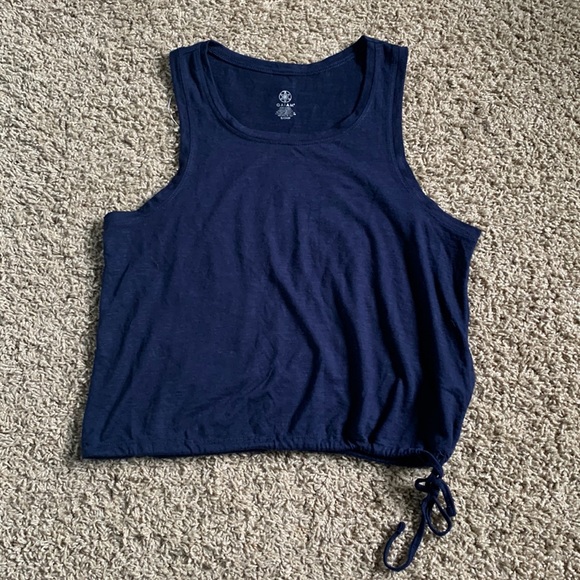 GAIAM | Tops | Gaiam Navy Drawstring Tank | Poshmark